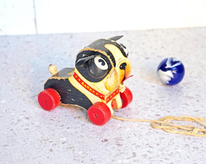 Vintage 1958 Fisher Price Barky Pull Toy, 462, Boston Terrier, Wood ...