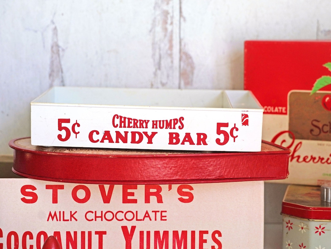 Vintage General Store Cherry Humps Candy Bar Counter Display Box, Hard ...