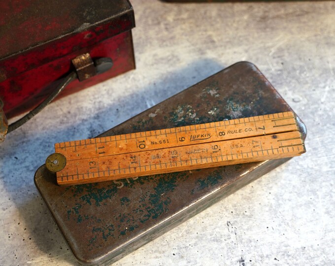 Antique Lufkin Rule Co No 651 Folding Boxwood & Brass Ruler, 24, Good ...