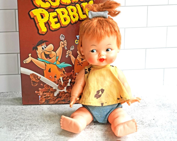 Vintage 1964 Hanna Barbera Ideal Pebbles Doll, 11 1/2", Original Shirt ...