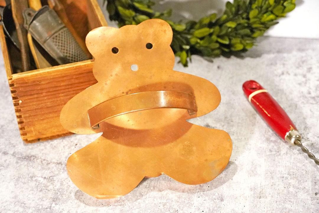 Vintage Cape Cod Copper Works Large Copper Teddy Bear Cookie Cutter, 6 ...