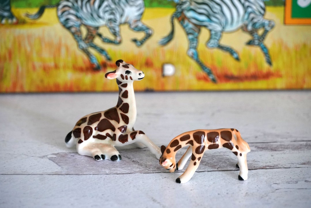 Vintage Napco Bone China Miniature Giraffe Figurines, Mother and Baby ...