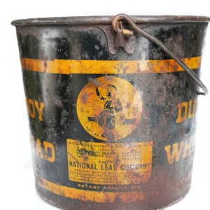 Antique National Lead Company Dutch Boy Paint Metal Bucket, Black and ...