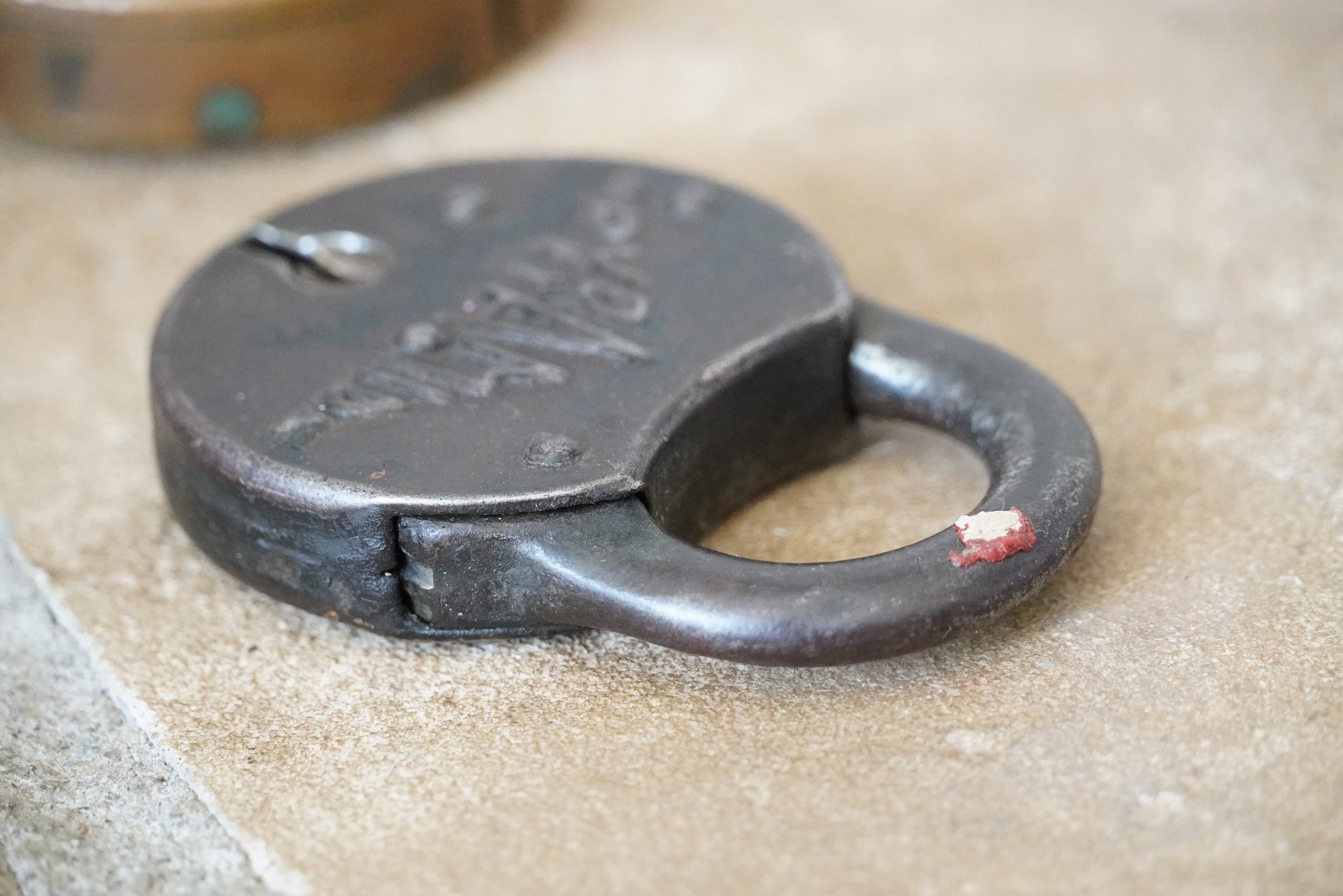 Antique Pyramid Black Cast Iron Padlock Embossed Letters No | Etsy