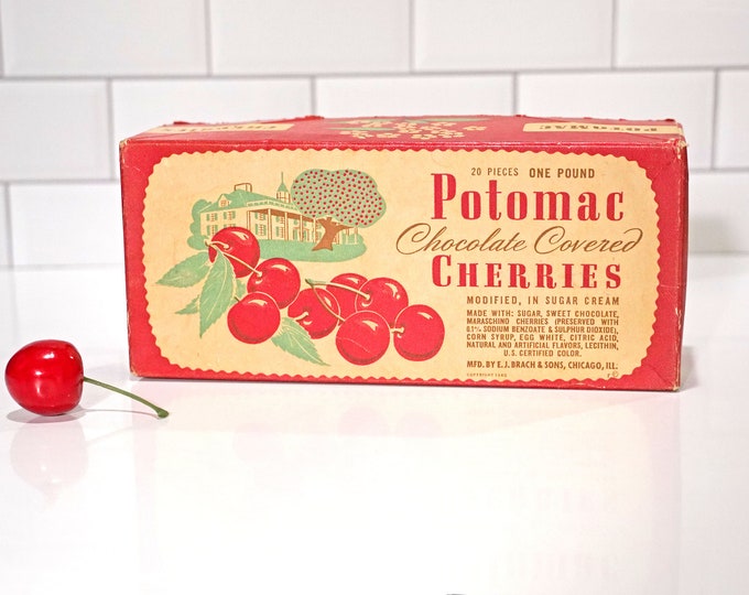 Vintage 1940 Potomac Chocolate Covered Cherries Box, EMPTY, Cherry ...
