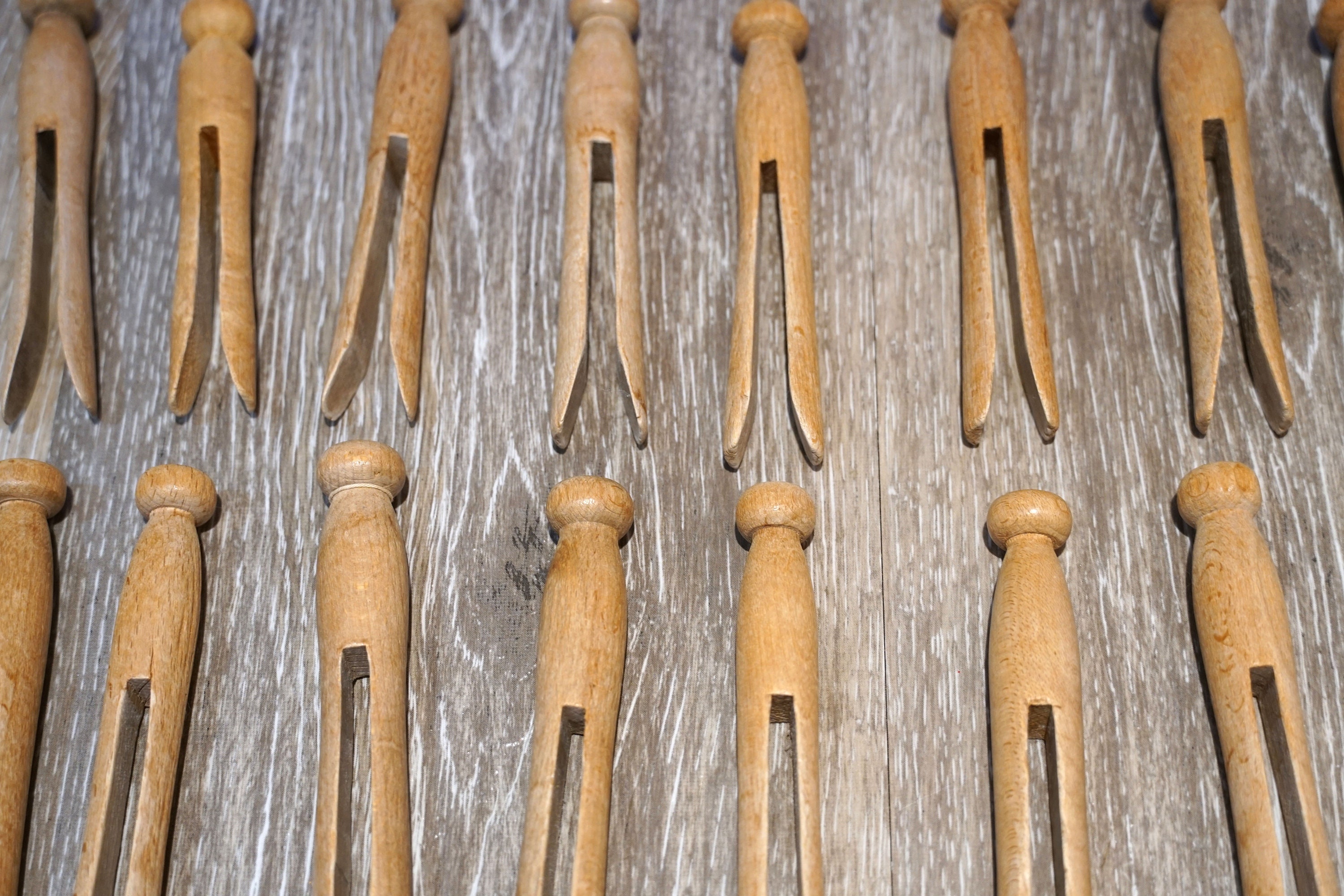 Vintage Round Head Wood Clothes Pins Smooth Finish Honey | Etsy