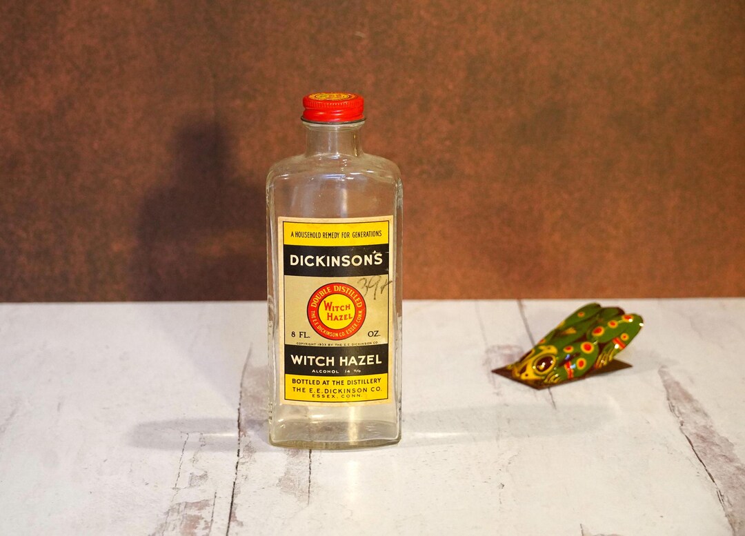 Vintage 1933 Dickinson's Double Distilled Witch Hazel Bottle, 8 Oz ...