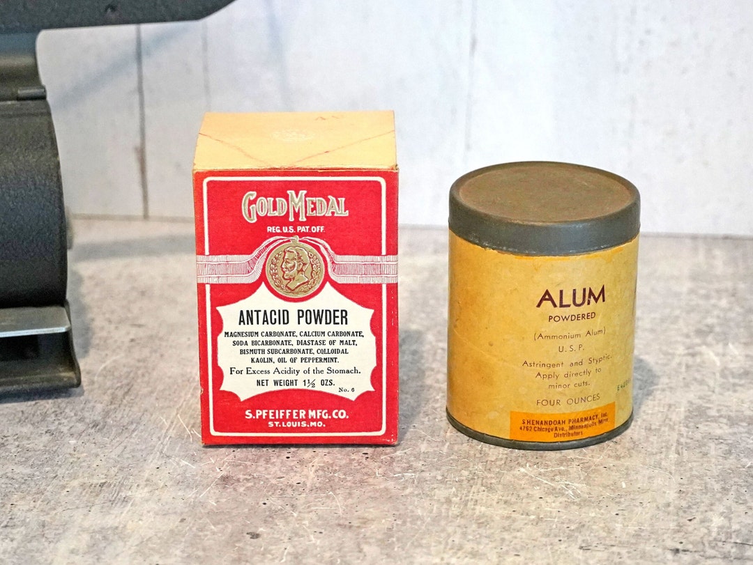 Vintage Pharmaceutical Packaging, Antique Powdered Alum Tin, Astringent ...