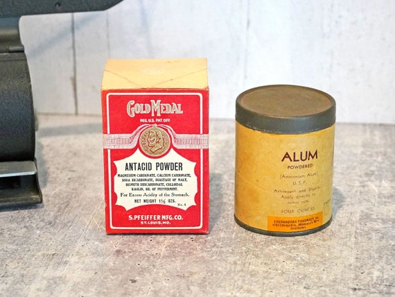 Vintage Pharmaceutical Packaging Antique Powdered Alum Tin - Etsy