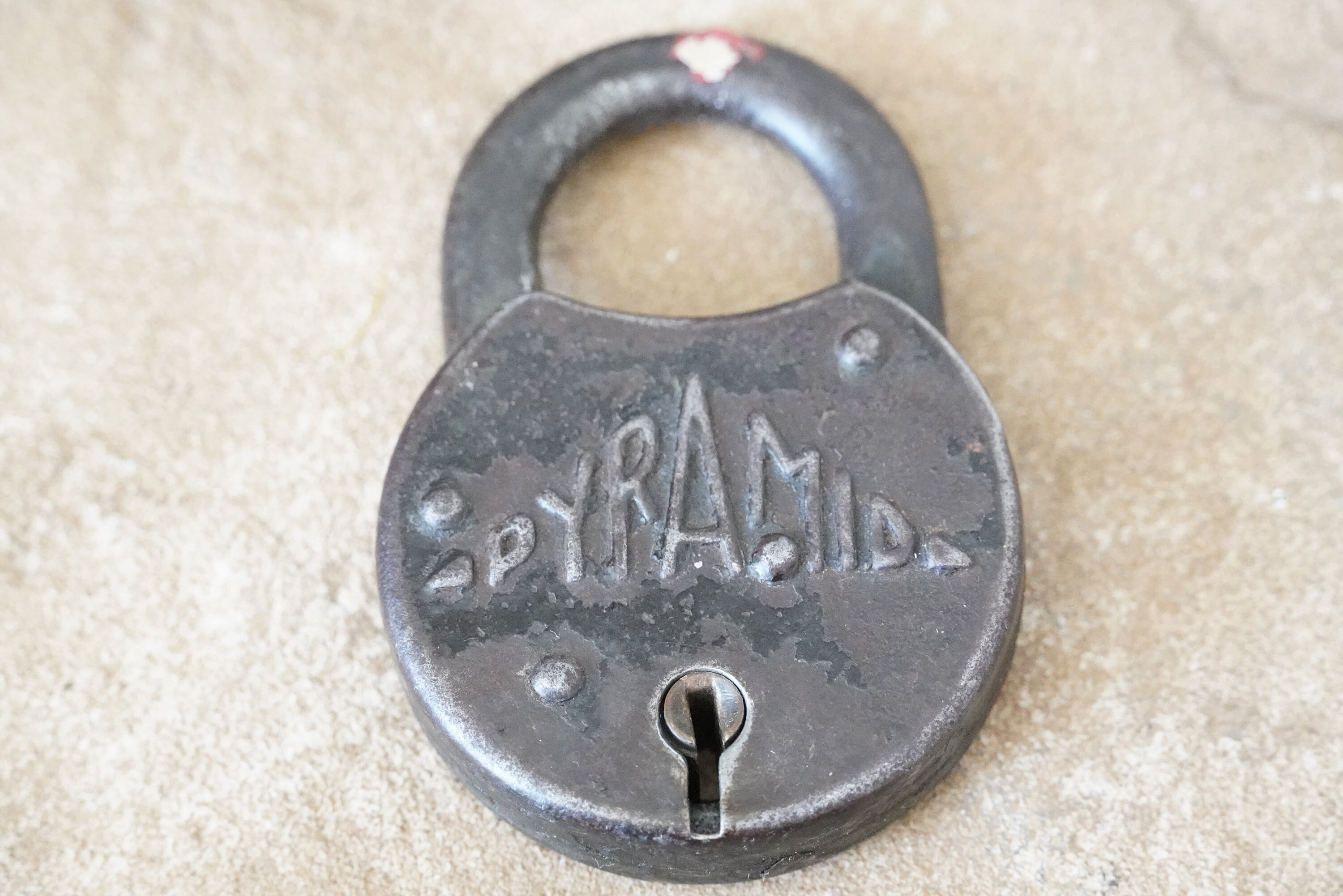 Antique Pyramid Black Cast Iron Padlock Embossed Letters No | Etsy