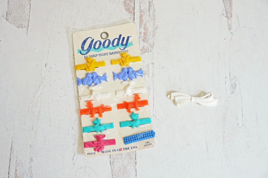 Vintage 1989 NOS Goody 12 Snap-tight Plastic Barrettes, Blue Birds ...