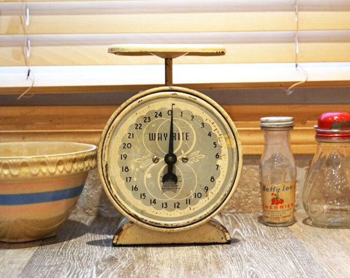 Vintage 1950s Way-rite Household Scale 25 Pound Capacity Oz, Cream ...