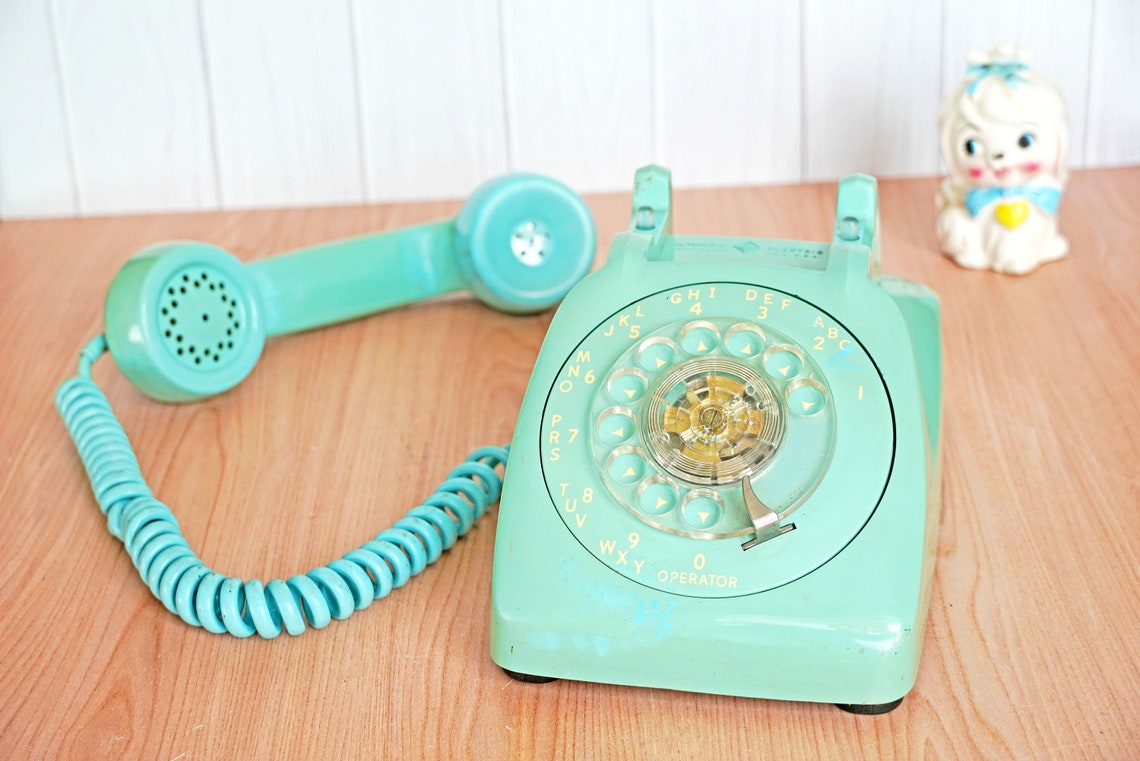 Vintage 1970 Automatic Electric Blue Rotary Dial Telephone - Etsy