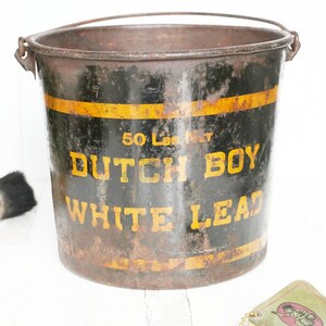 Antique National Lead Company Dutch Boy Paint Metal Bucket, Black and ...