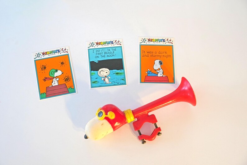 Vintage 1960s Peanuts Snoopy WWII Flying Ace Bicycle Horn, Rubber Head ...