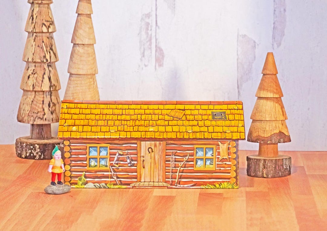 Vintage 1950s Marx Tin Litho Crooked Horseshoe Log Cabin, From Fort ...
