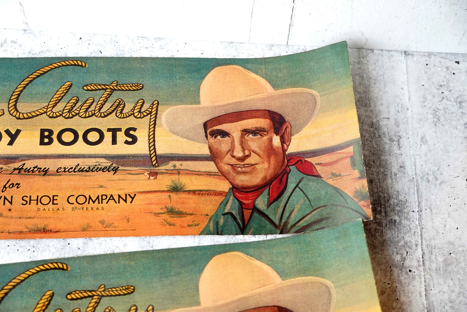 Vintage 1950s Gene Autry Cowboy Boots Box Label New Old - Etsy