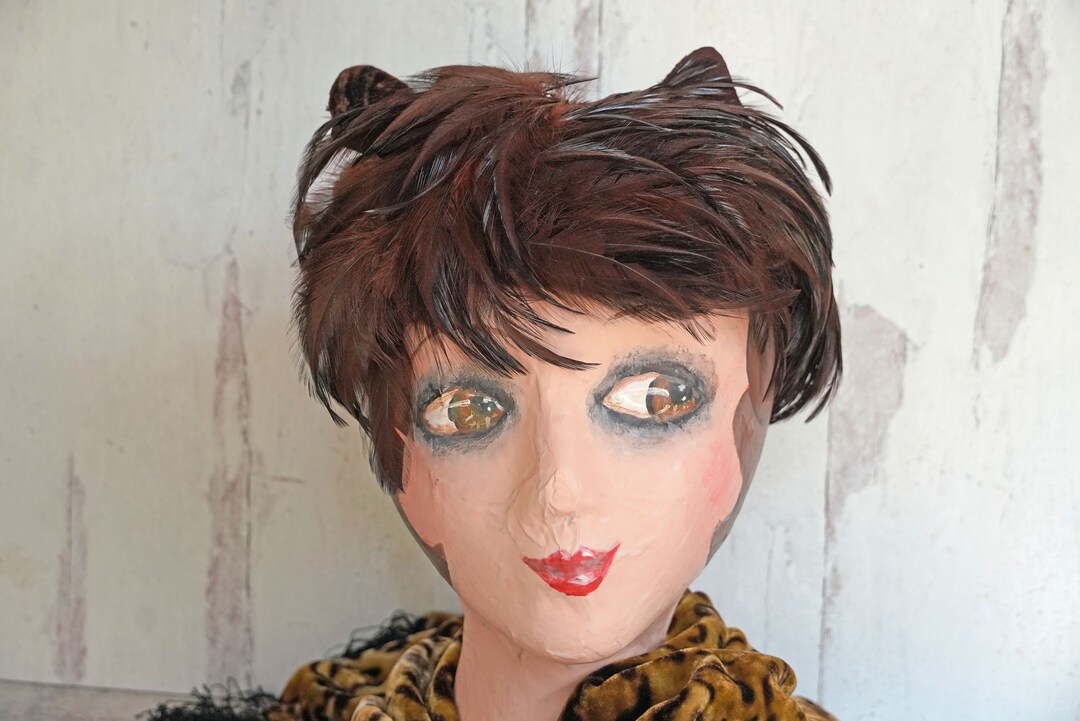 Vintage Mid-century Chocolate Brown Stretchy Velvet Turban Cap, Covered ...