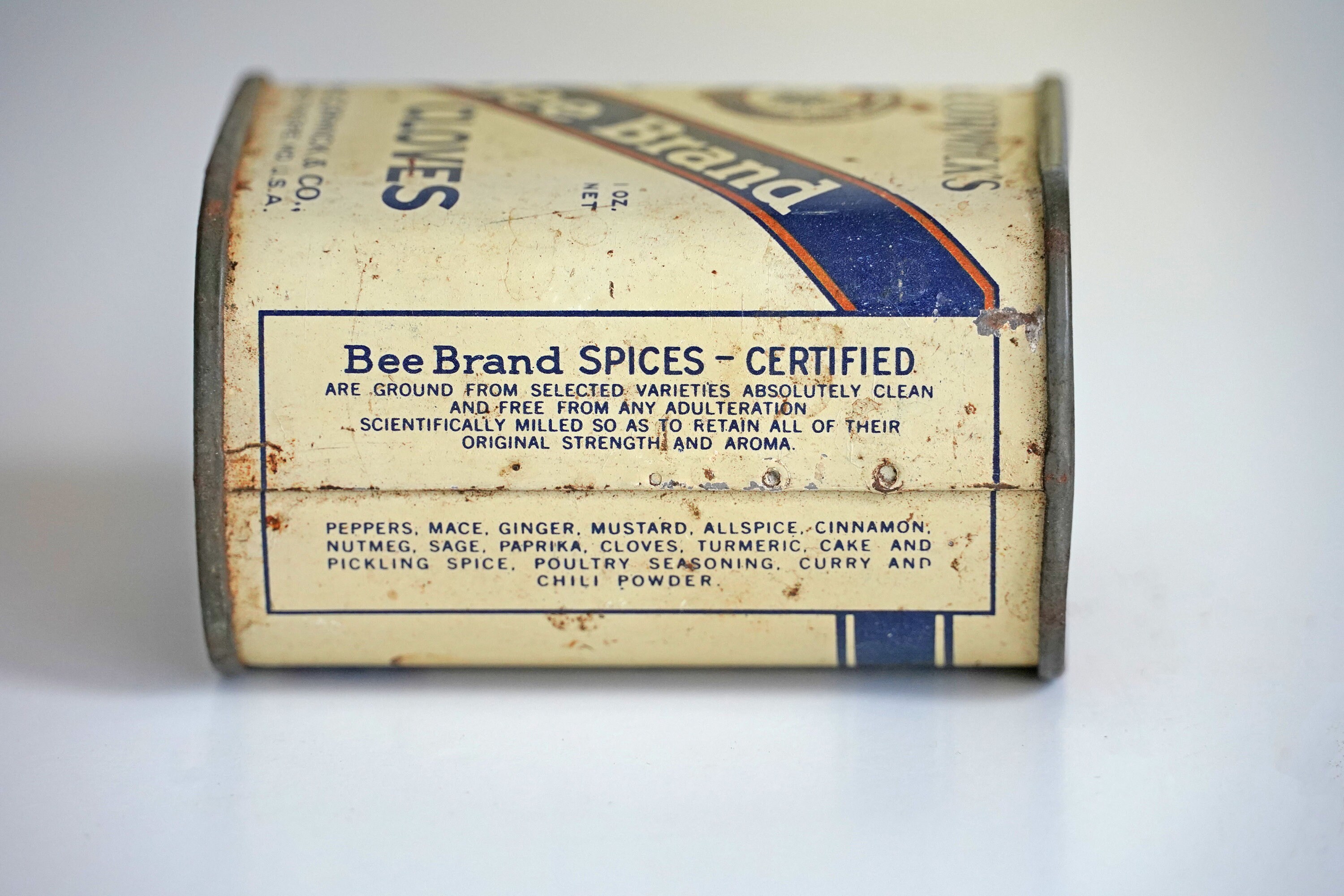 Antique 1910s Mccormick & Company Bee Brand Cloves Spice Tin - Etsy