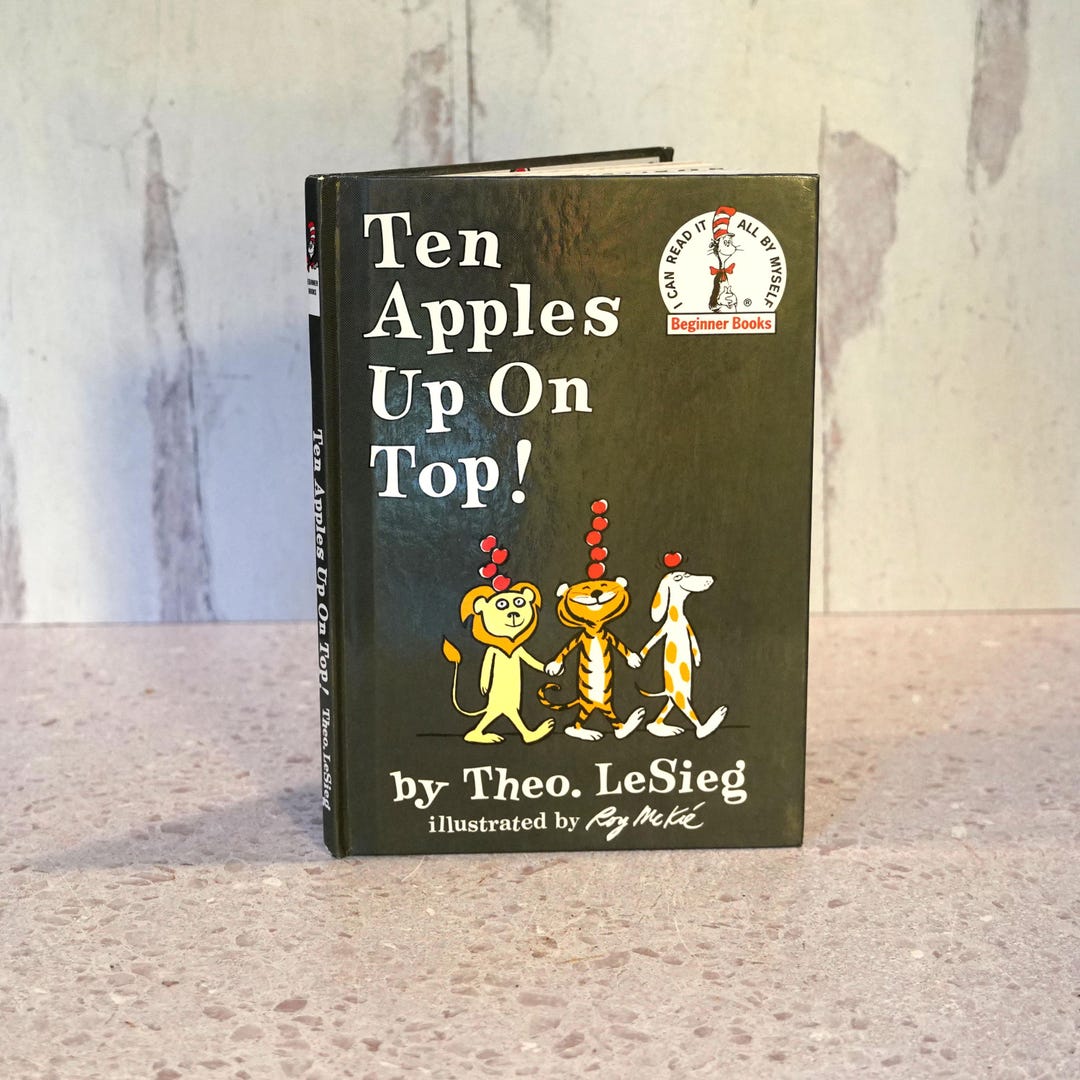 Vintage 1961 Hard Cover Ten Apples on Top, Theo Lesieg, Roy Mckie ...