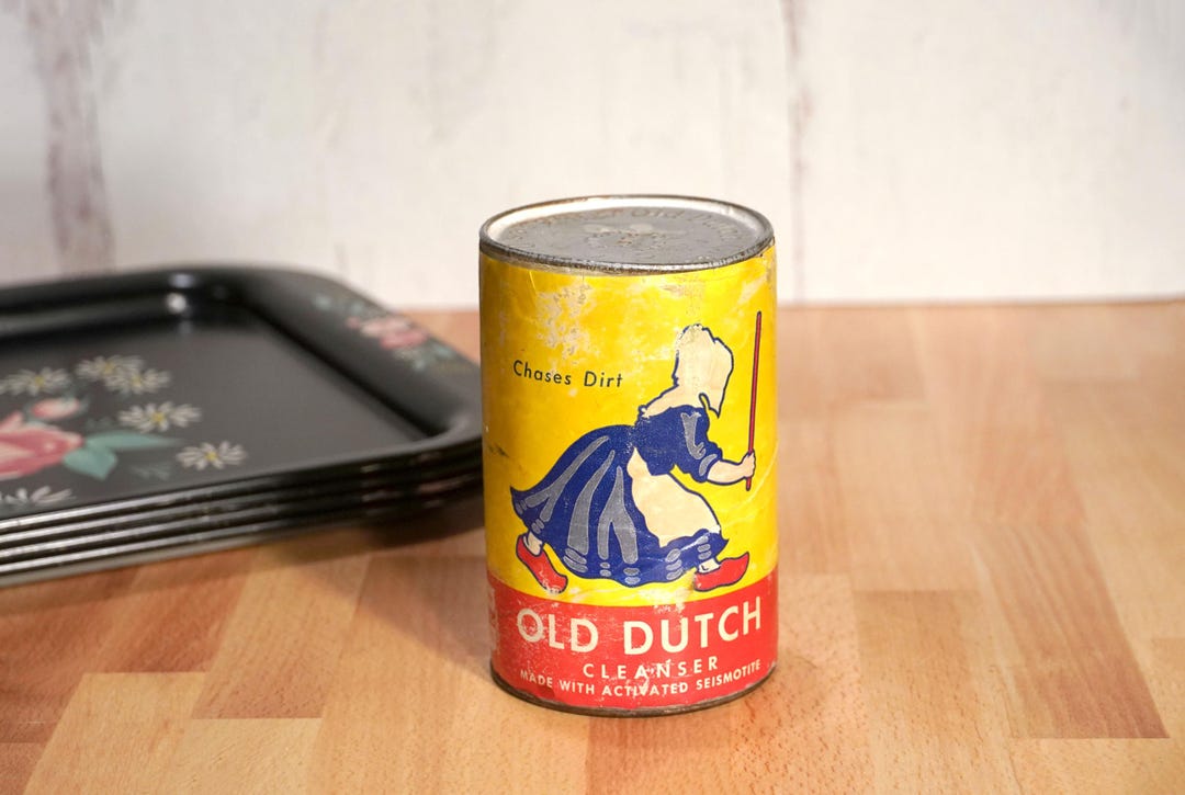 Vintage 1940s Cudahy Soap Works Old Dutch Cleanser 14 Oz Tin, Bright ...