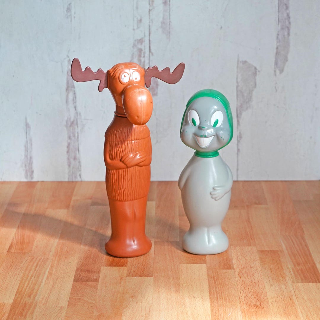 Vintage 1960s Colgate Palmolive Soaky Rocky & Bullwinkle Soap Bottles ...