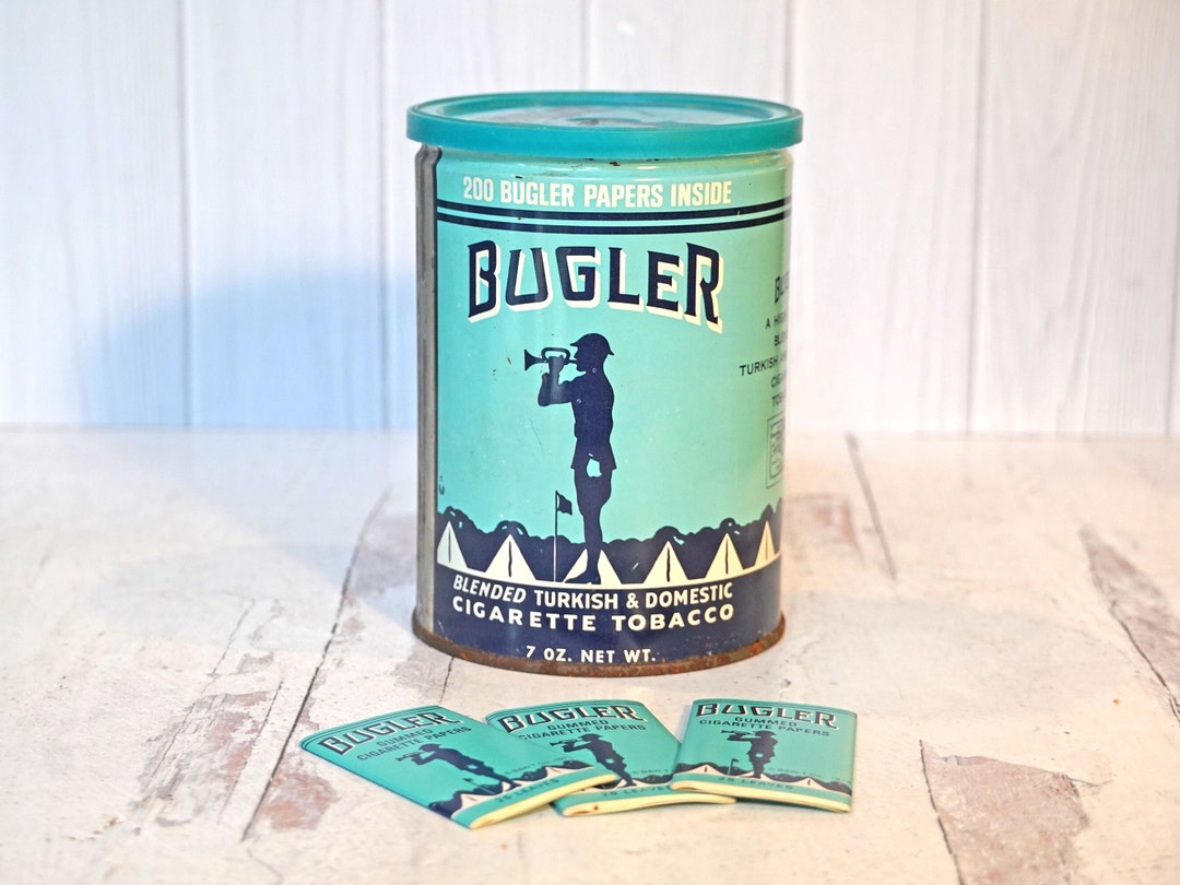 Vintage 1970 Brown & Williamson Bugler Tobacco Tin, 11 Packs of Bugler ...