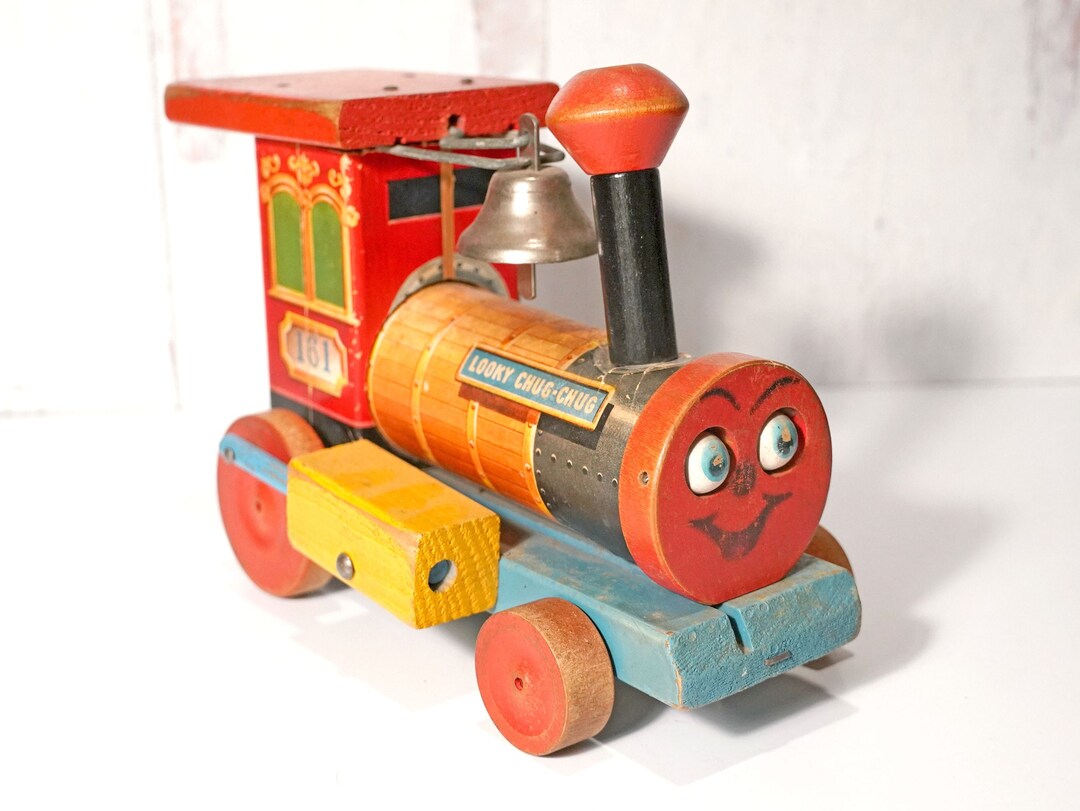 Vintage 1949 Fisher Price Looky Chug Chug, No 161, Wood Toy Train ...