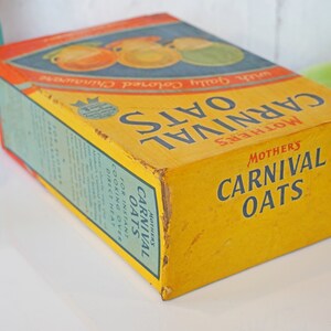 Vintage 1930s - 1940s Mother's Carnival Oats 3 Lb Box, Each Box Contained a Piece of Homer ...
