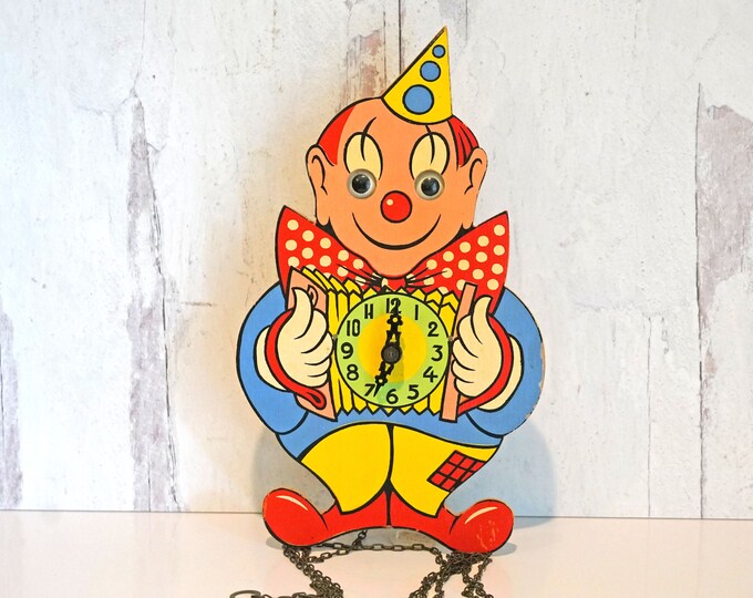 Vintage Wood, Moving Eyes Clown Cuckoo Clock, Made in Germany, No ...