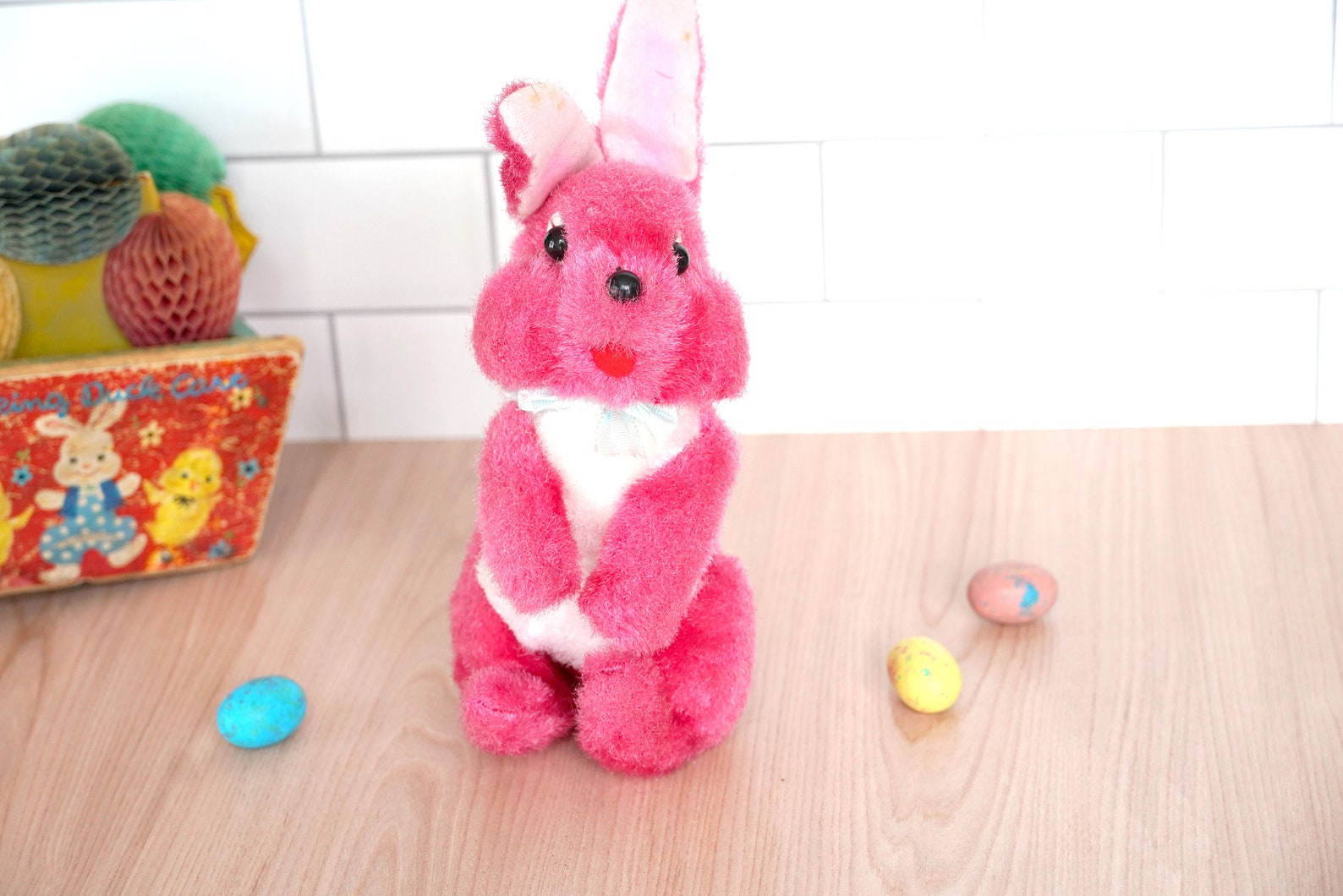 Vintage Mid Century Hot Pink Easter Bunny Plush 8 - Etsy