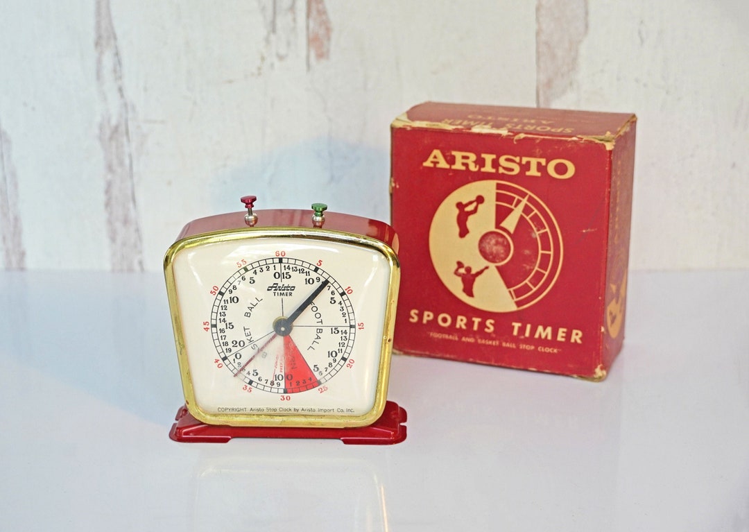 Vintage Aristo Sports Timer, Model 135, Red Metal Basketball Football ...