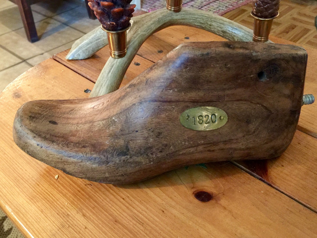 Antique 1820 Wooden Shoe Last Form With Engraved Brass Plate Men's 6 - Etsy