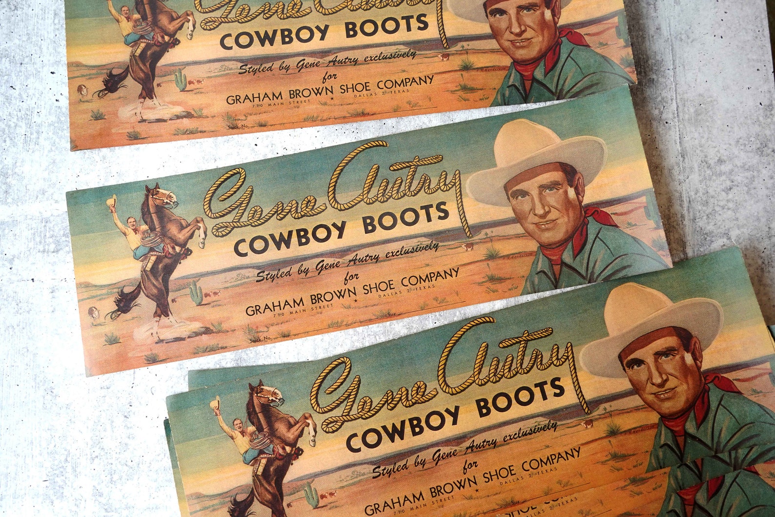 Vintage 1950s Gene Autry Cowboy Boots Box Label New Old | Etsy