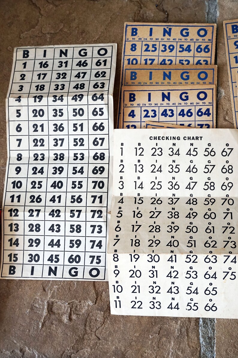 Vintage 1950s Bingo Set for Play Display Assemblage Craft | Etsy