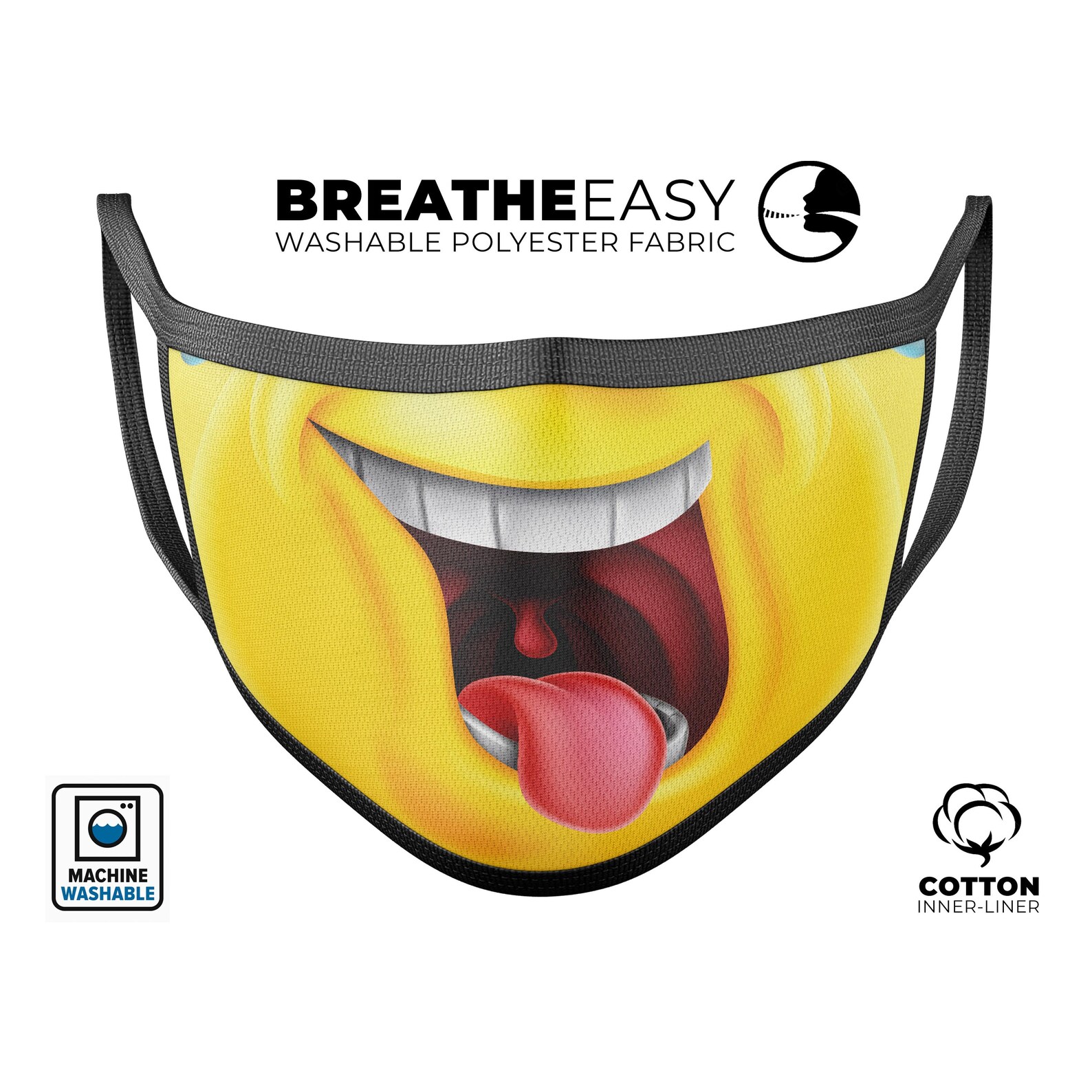 FACE COVERING Laughing Emoji V1 Made in USA Mouth Mask | Etsy