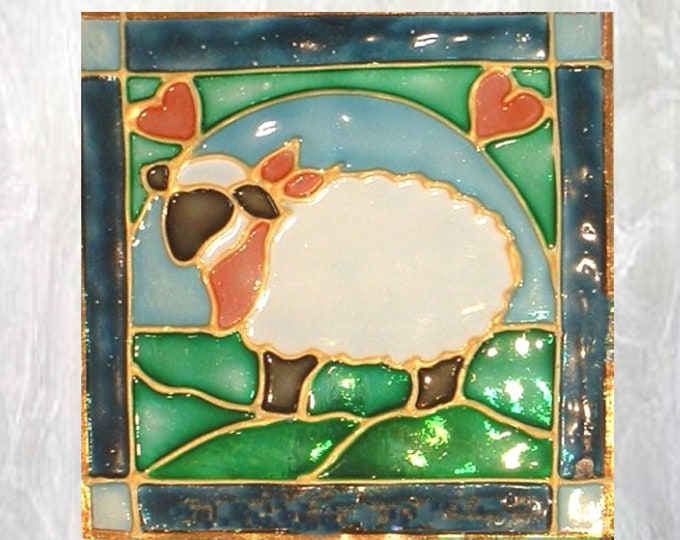 Stained Glass Lamb Night Light Plug in Wall. Unique Artisan Handmade ...