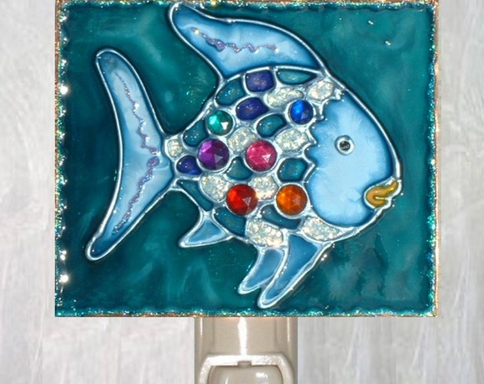 The Rainbow Fish Night Light Plug in Wall, Unique Decorative Stain ...