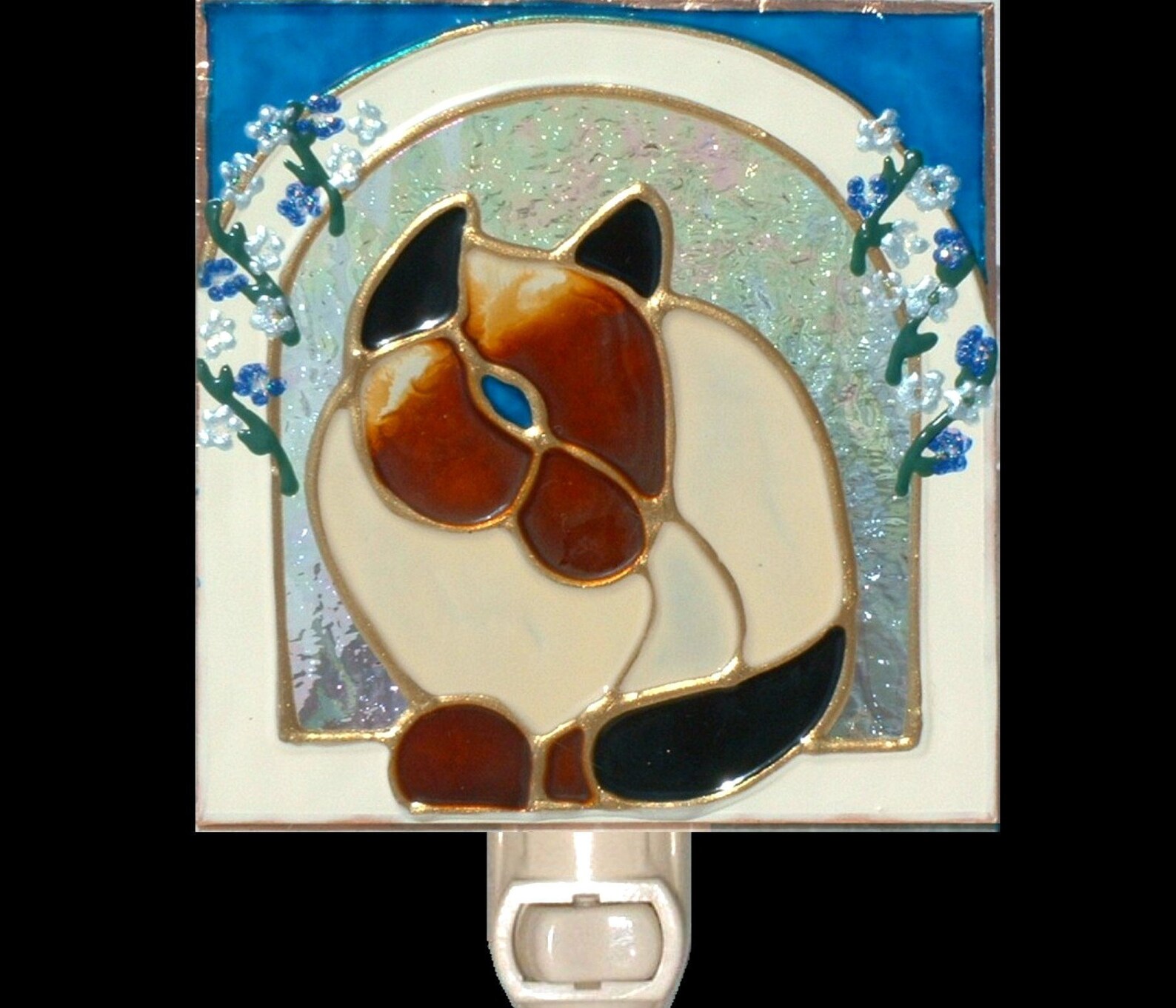 Personalized Stained Glass Siamese Cat Night Light Plug in - Etsy