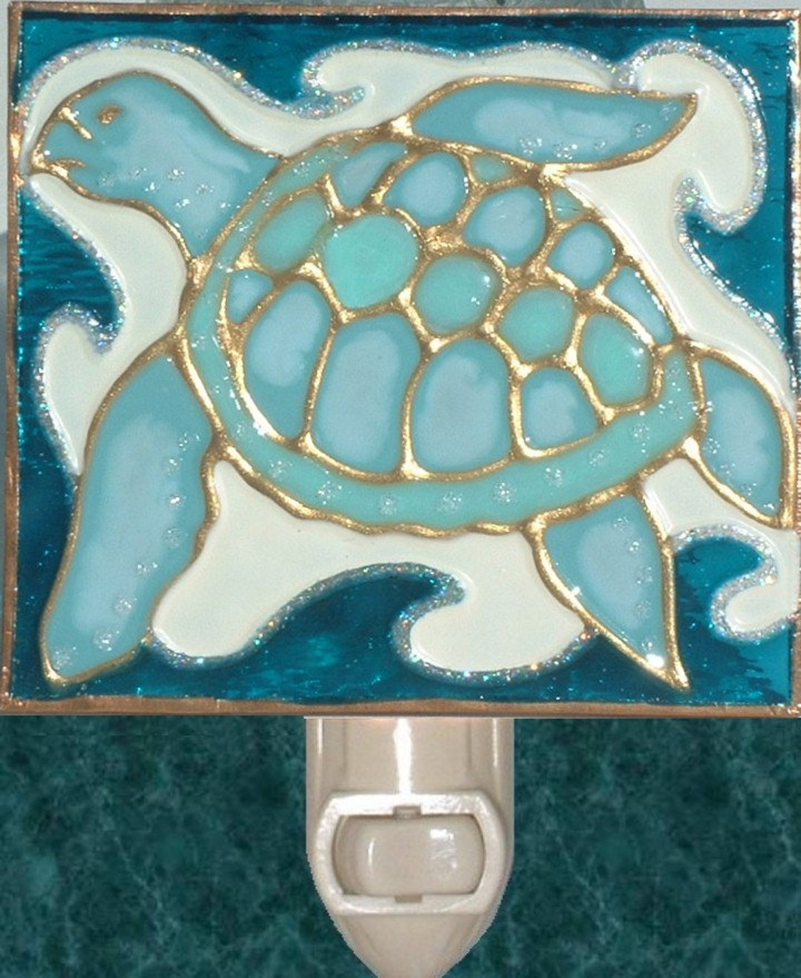 Stained Glass Sea Turtle Night Light Plug In Wall. Unique | Etsy
