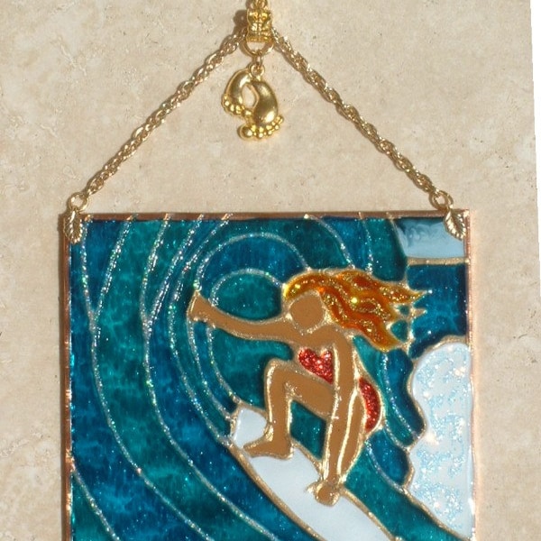 Surfer Suncatcher - Etsy