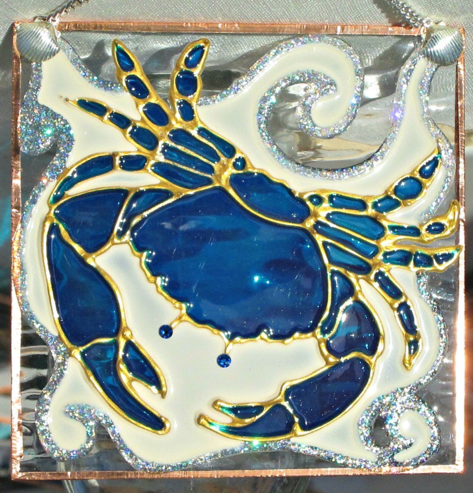 Blue Crab Lover Gift Stained Glass Crab Night Light Wall - Etsy