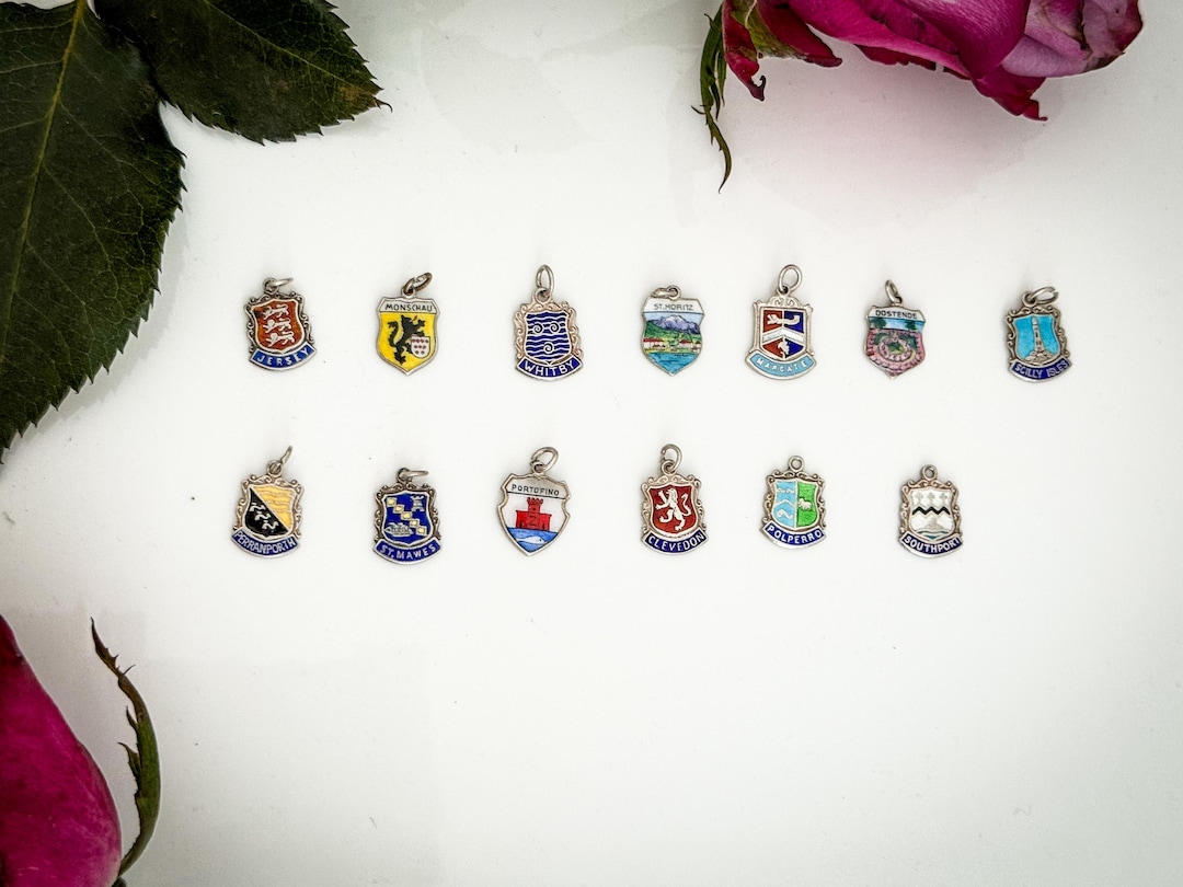Vintage Silver Enamelled City Travel Badge Charms - Etsy