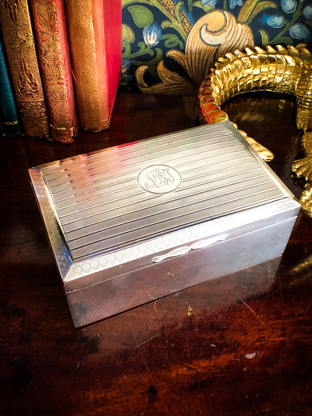George V Estate Silver Mounted Cigarette Box by Henry Matthews ...