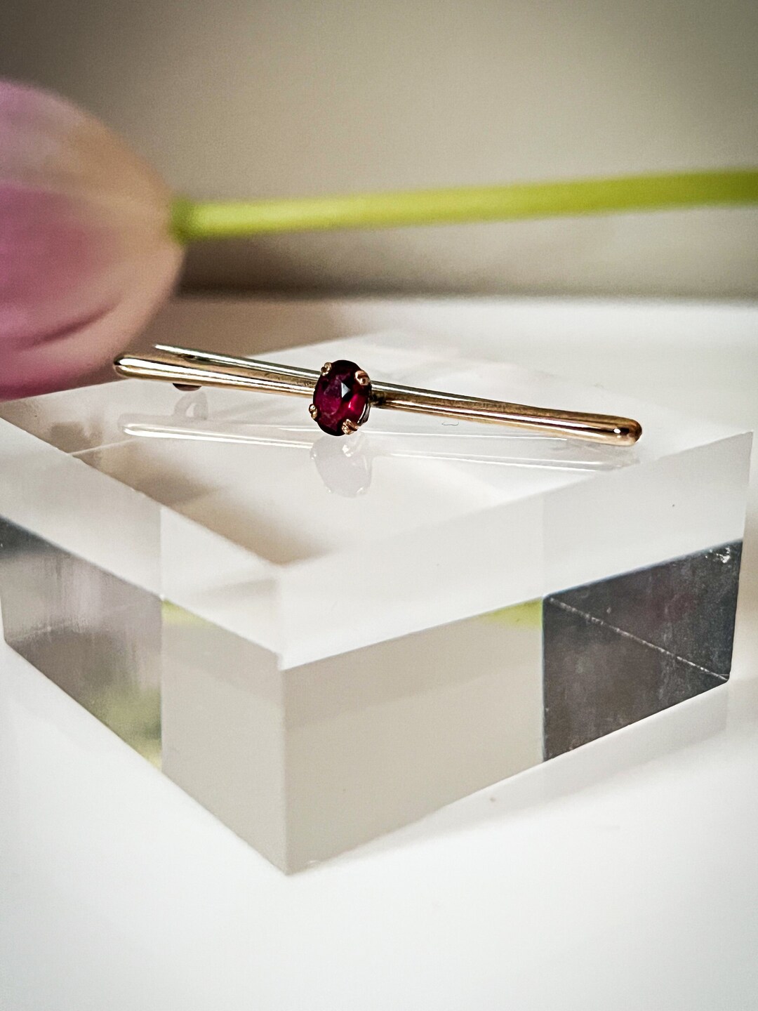 Antique Victorian Garnet Solitaire Brooch in 9ct Yellow Gold - Etsy