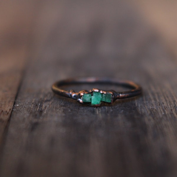 Raw Emerald Ring - Etsy