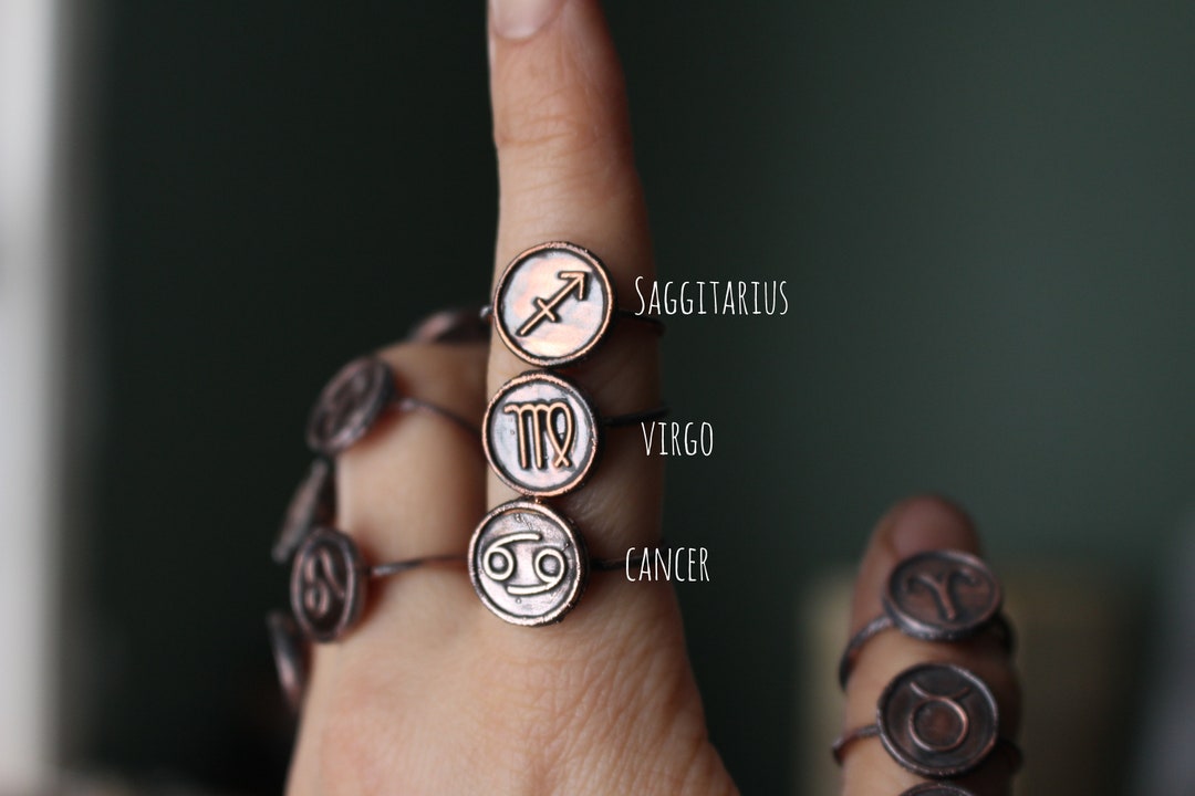 Zodiac Sign Ring, Astrology Rings - Etsy