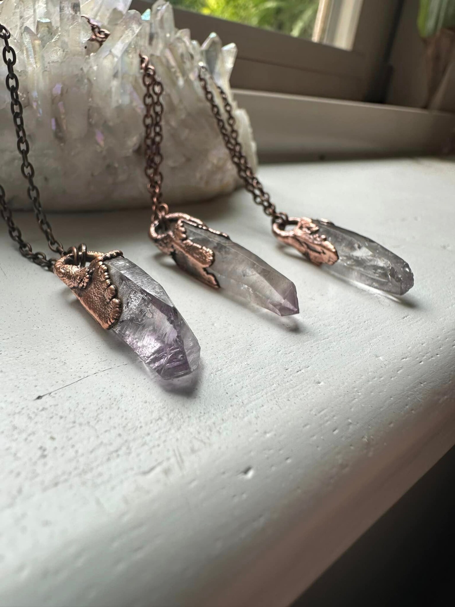 Vera Cruz Amethyst Necklace, Hippie Boho Jewelry, Raw Simple Crystal ...