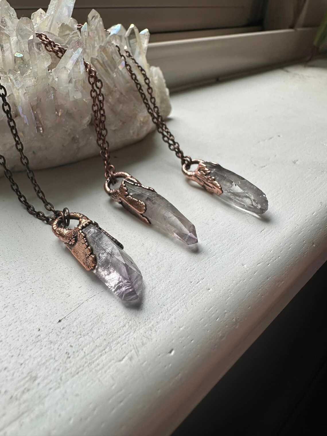 Vera Cruz Amethyst Necklace, Hippie Boho Jewelry, Raw Simple Crystal ...