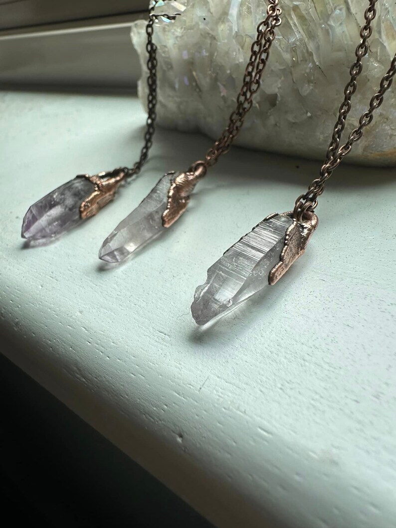 Vera Cruz Amethyst Necklace, Hippie Boho Jewelry, Raw Simple Crystal ...